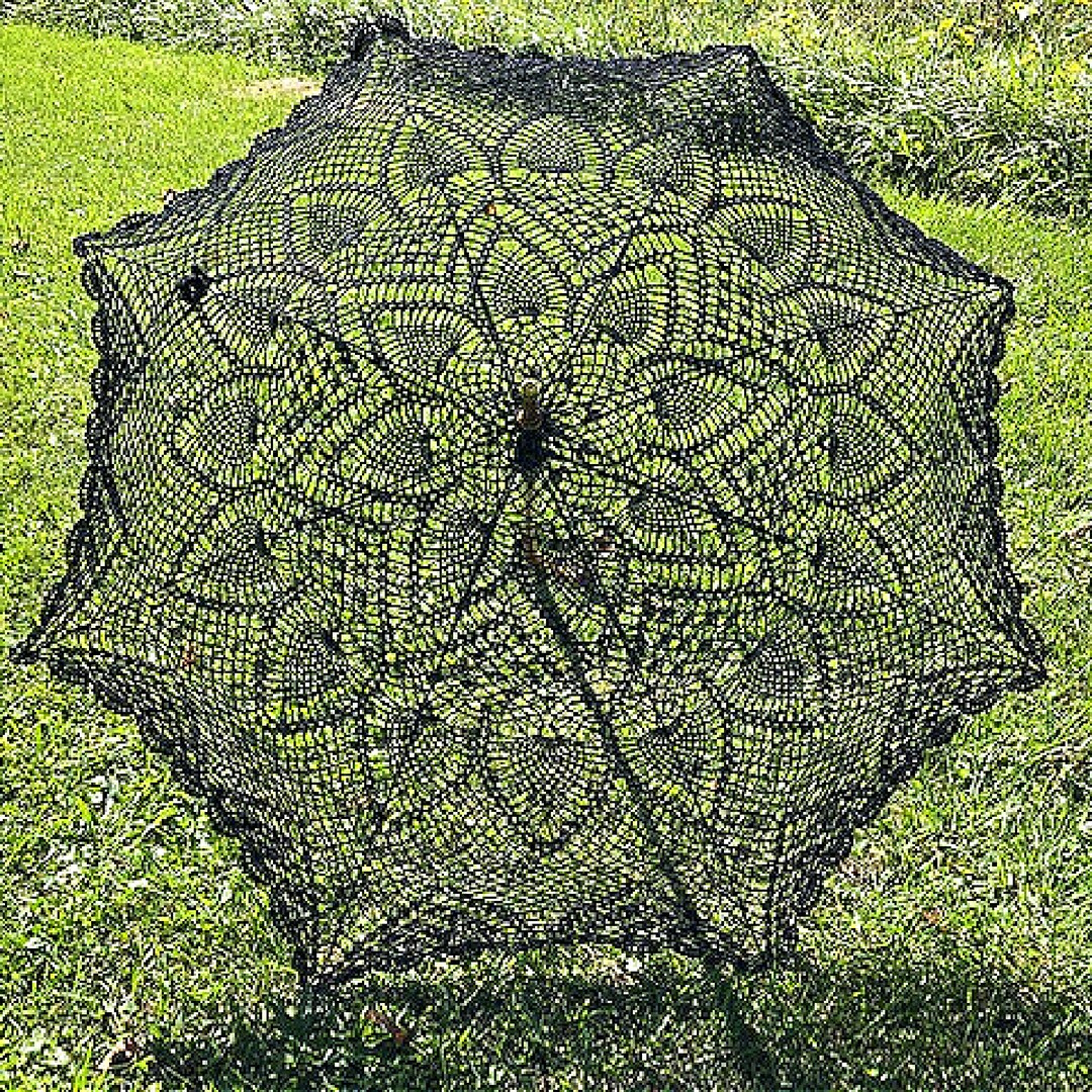 Black Crocheted Parasol, Black Wedding Parasol, Black Sun Umbrella ...