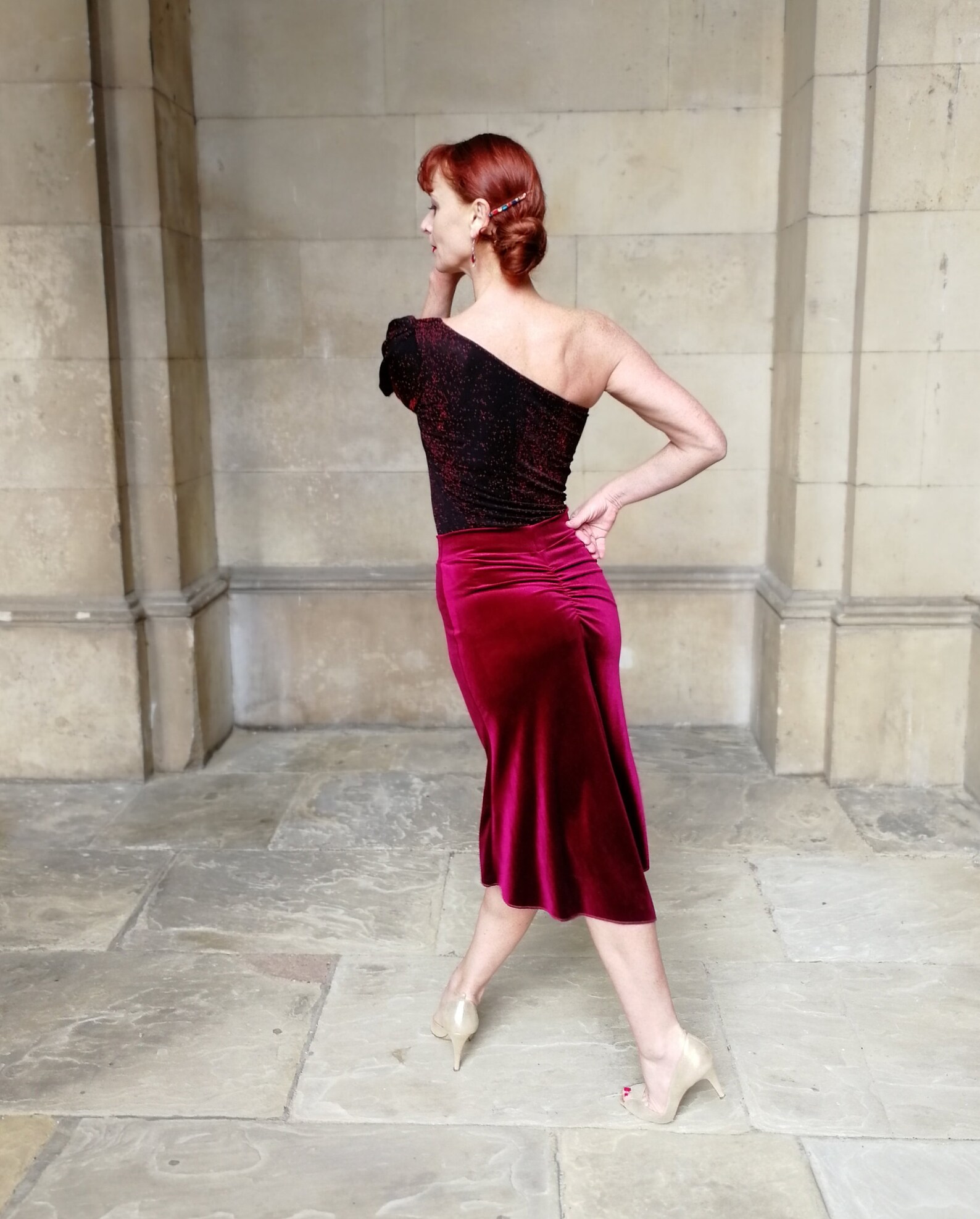 Tango Skirt Fishtail Skirt Dance Skirt Velvet Skirt Slit | Etsy