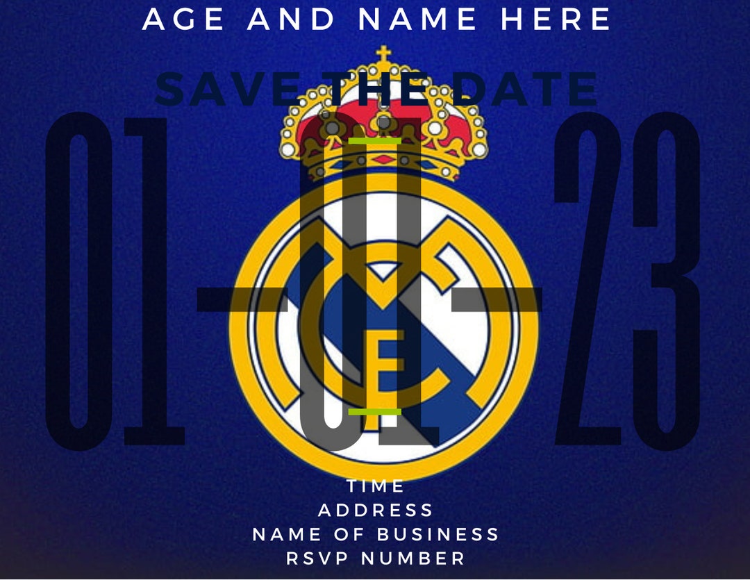 Real Madrid Birthday Invitation - Etsy