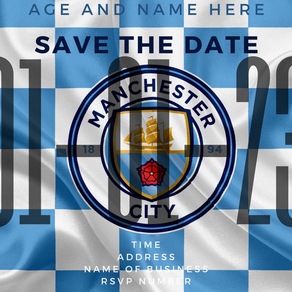 Manchester City Party Invitations - Etsy