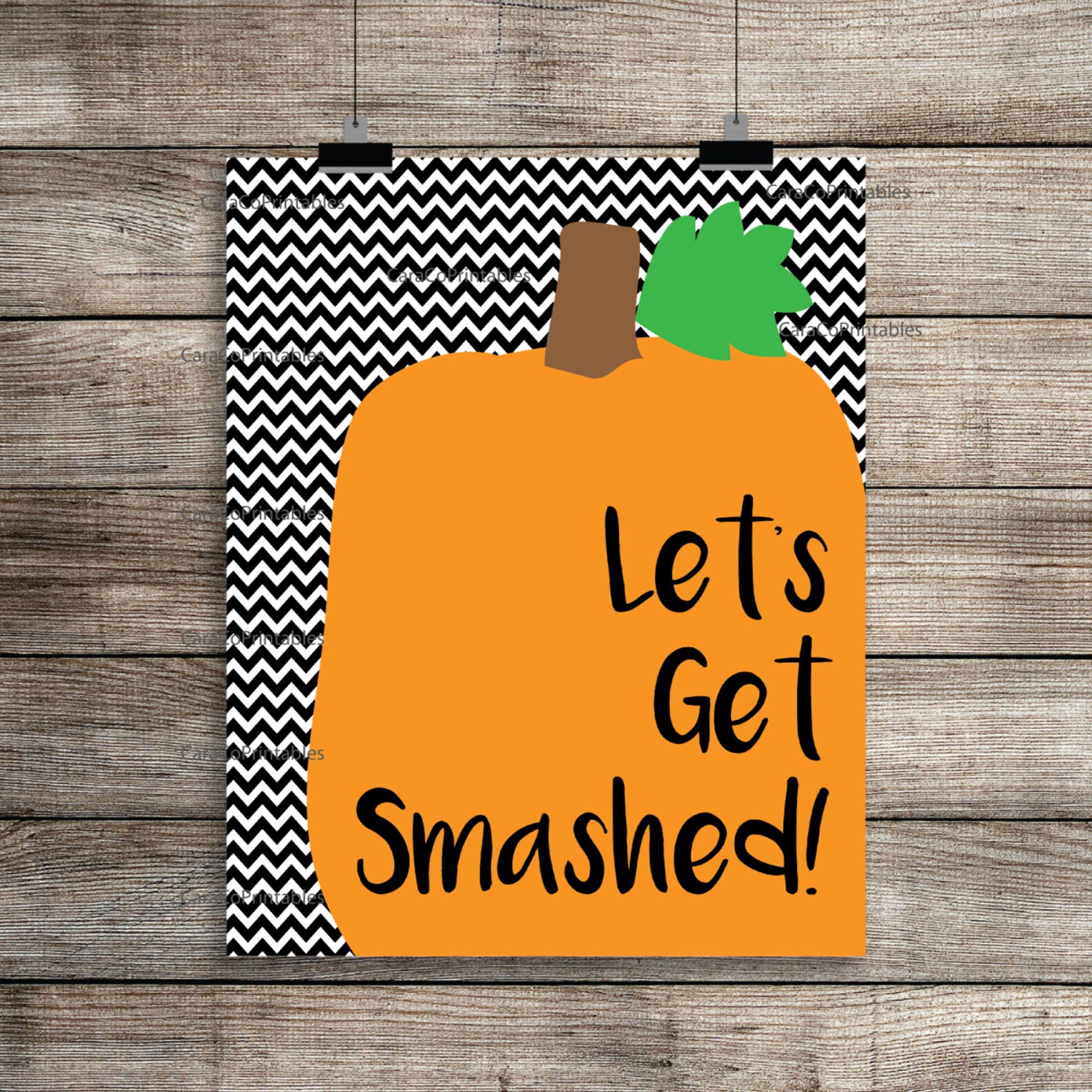 Let's Get Smashed Pumpkin Halloween Wall Art, Printable Halloween Decor ...