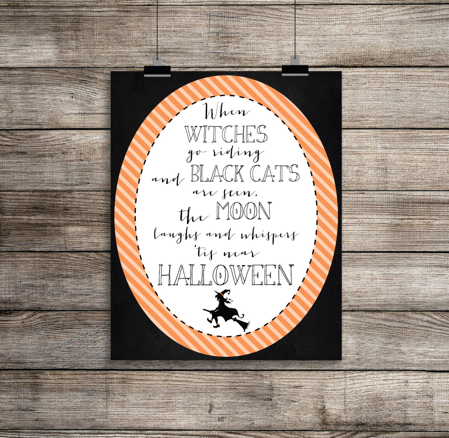 Halloween Witch Poem Print, Halloween Wall Decor, Printable Halloween ...