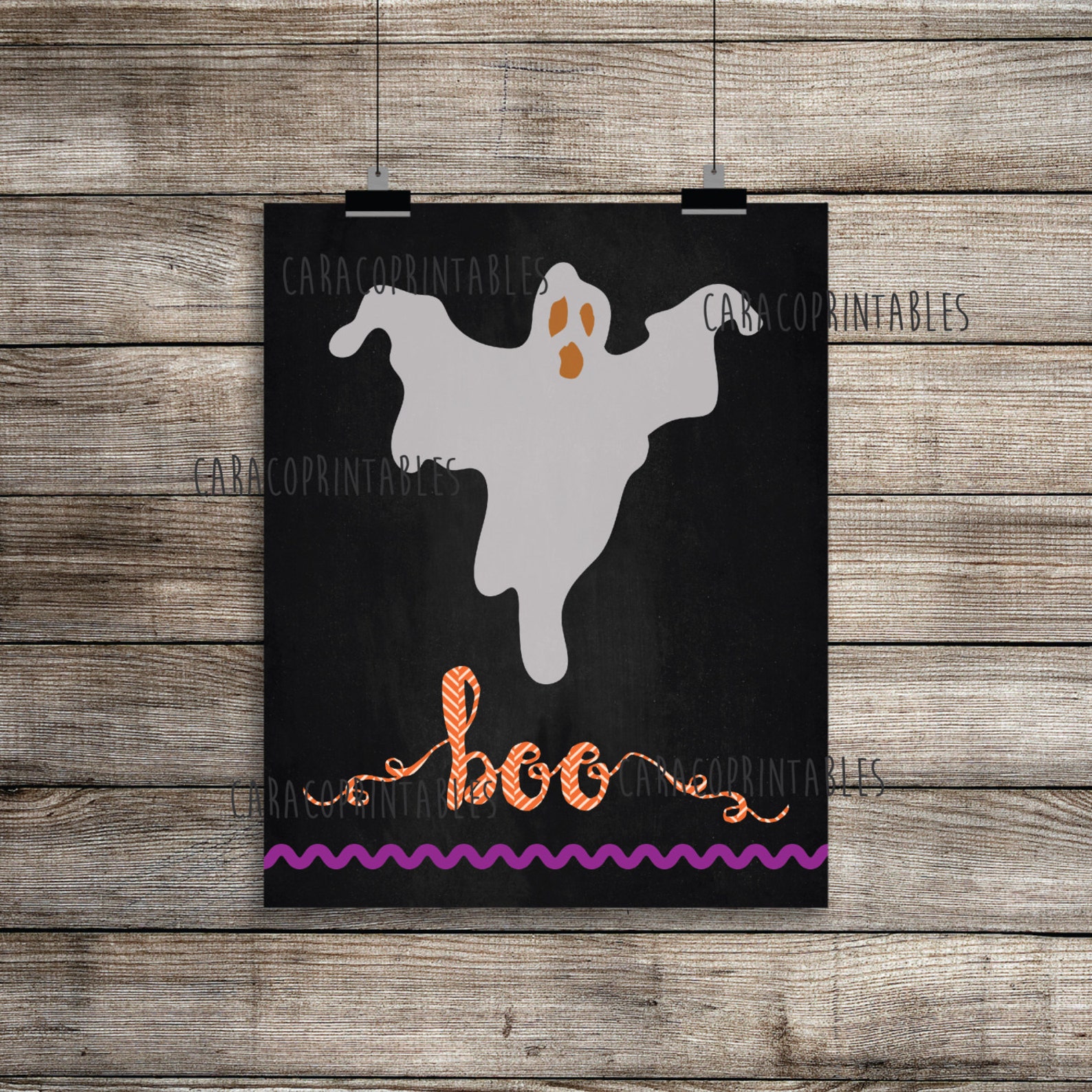 Ghost Art Print, Boo, Halloween Wall Decor, Printable Scary Halloween ...
