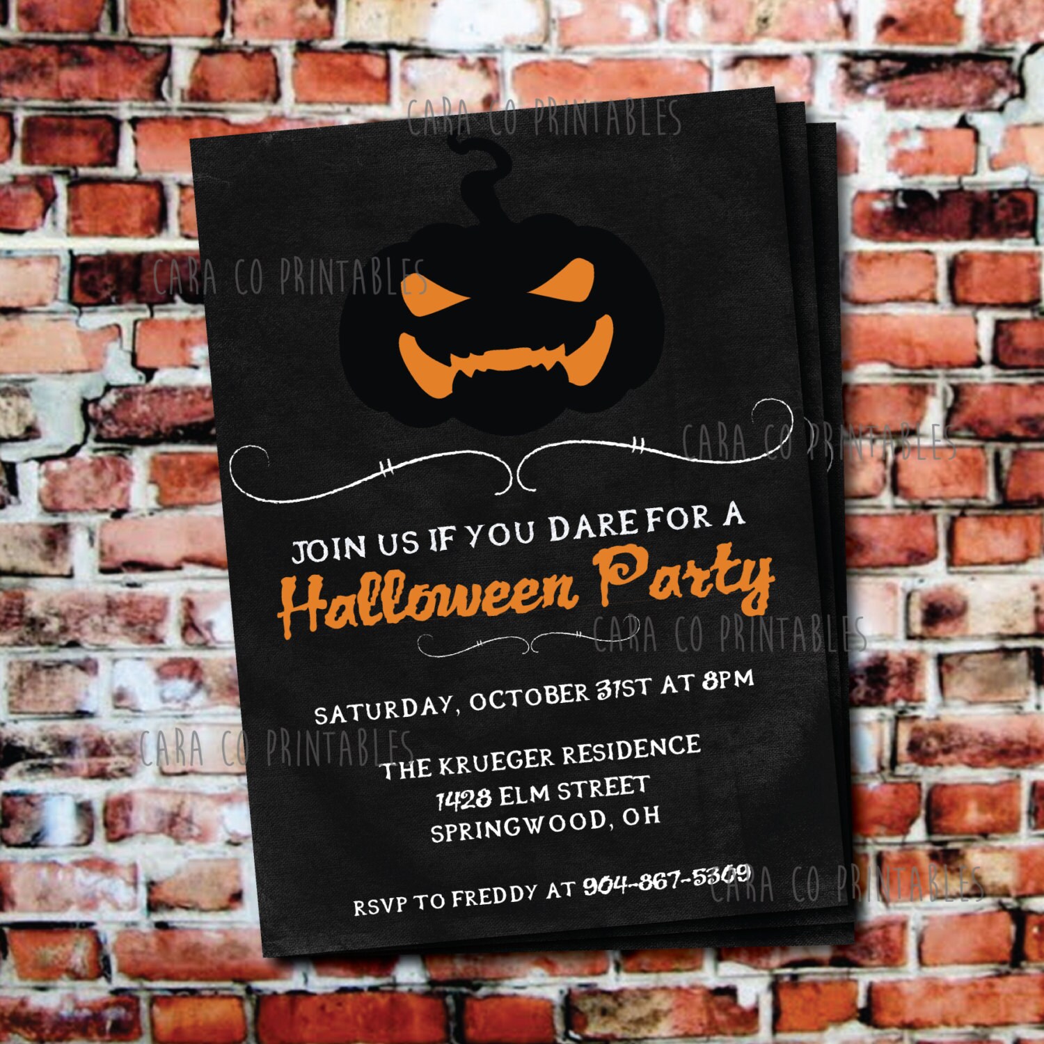 Halloween Costume Party Invitation, Printable File, 5x7 Invitation ...