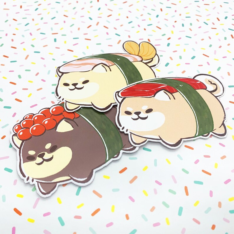 Su-shiba Sushi - Mix N' Match 10 Cute Sushi Shiba Dog Designs (salmon ...