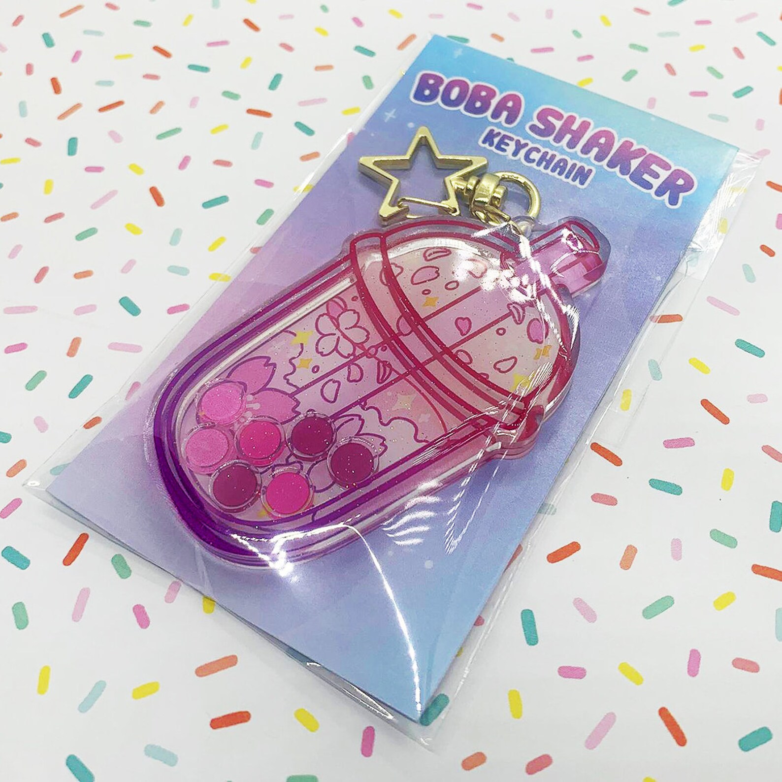 Glitter Epoxy Double Sided Boba Tea Shaker Keychain Charm - Etsy