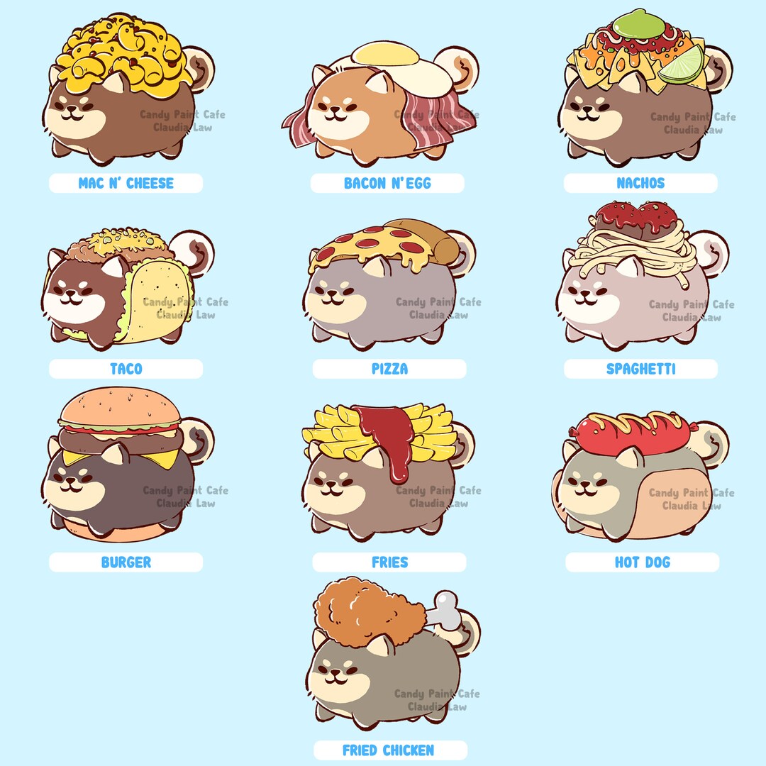 Snack Shiba - Mix N' Match 10 Cute Snack Dog Designs (mac N' Cheese ...