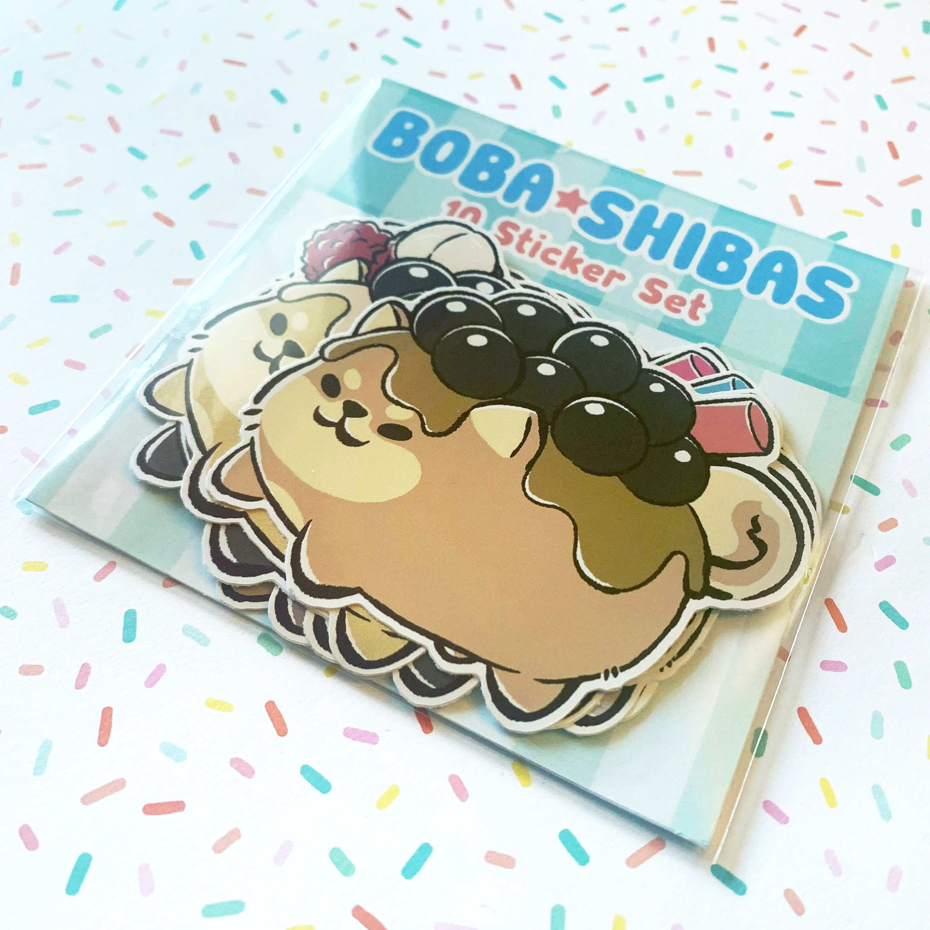 Boba Shiba Mix n' Match 10 Cute Boba Dog Designs Milk | Etsy