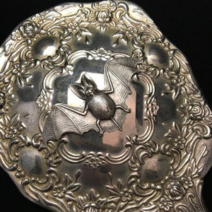 Silver Bat Hand Mirror//antiqued Silver Plated Bat Mirror//gothic ...