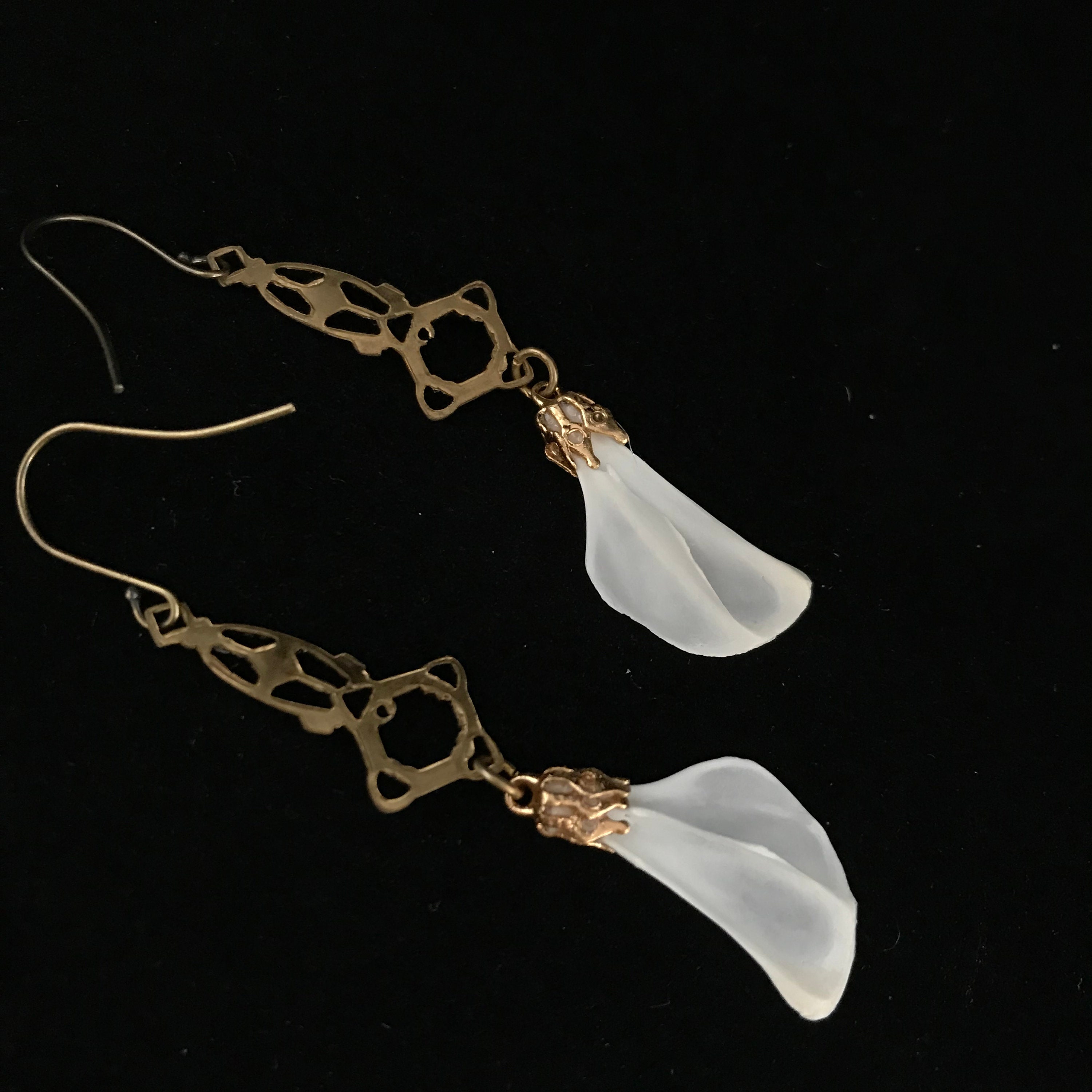 Rat Scapula Bone Earrings//brass Art Nouveau Style 3real - Etsy