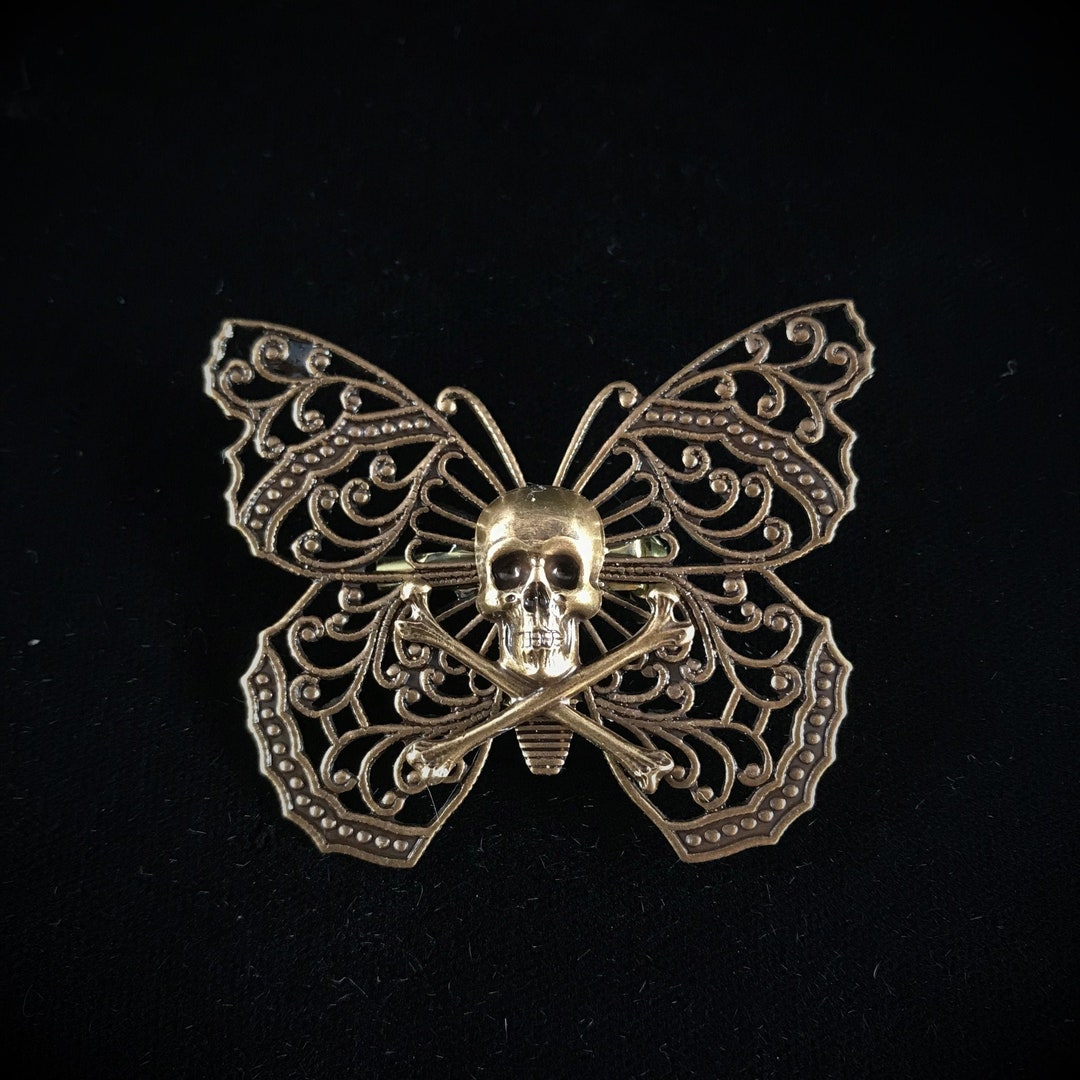 Deaths Head Moth Brooch//antiqued Gold or Silver Death Head - Etsy