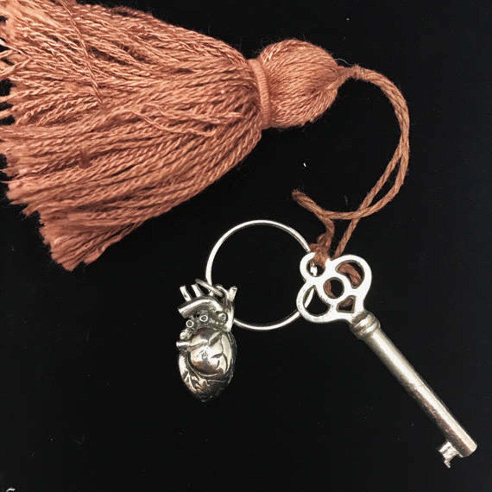 PAIR of Heart Keyrings//anatomical Heart Key Rings//human - Etsy