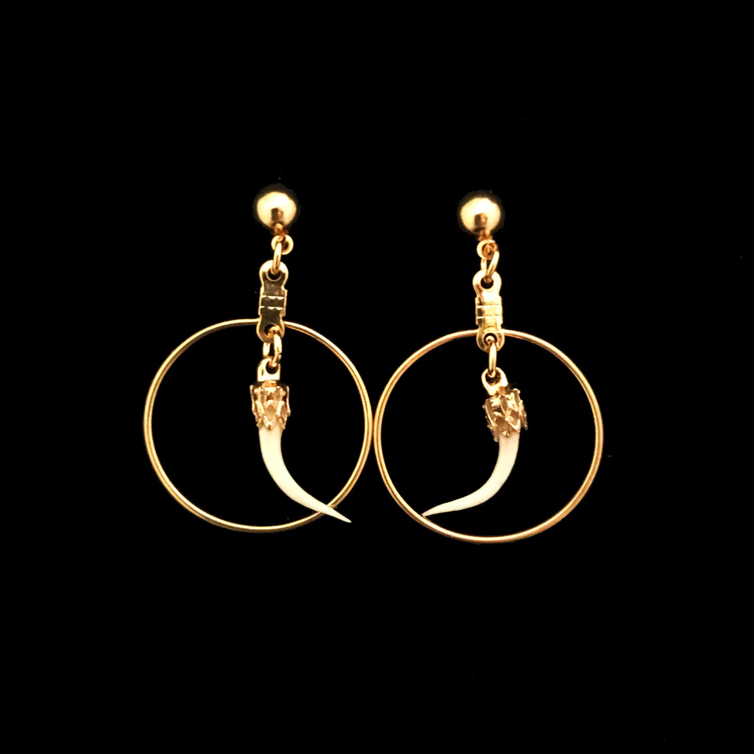 Gold Fang Earrings - Etsy