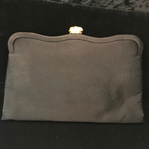 Gold Moth & Beetles on Vintage Black Satin Purse//gold Insects on Black ...