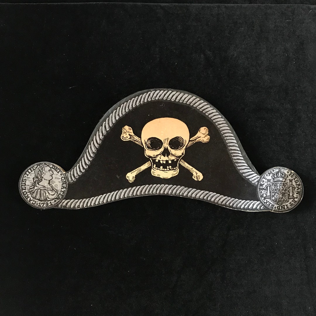 Vintage Halloween Pirate Hat//vintage Halloween Skull//vintage ...