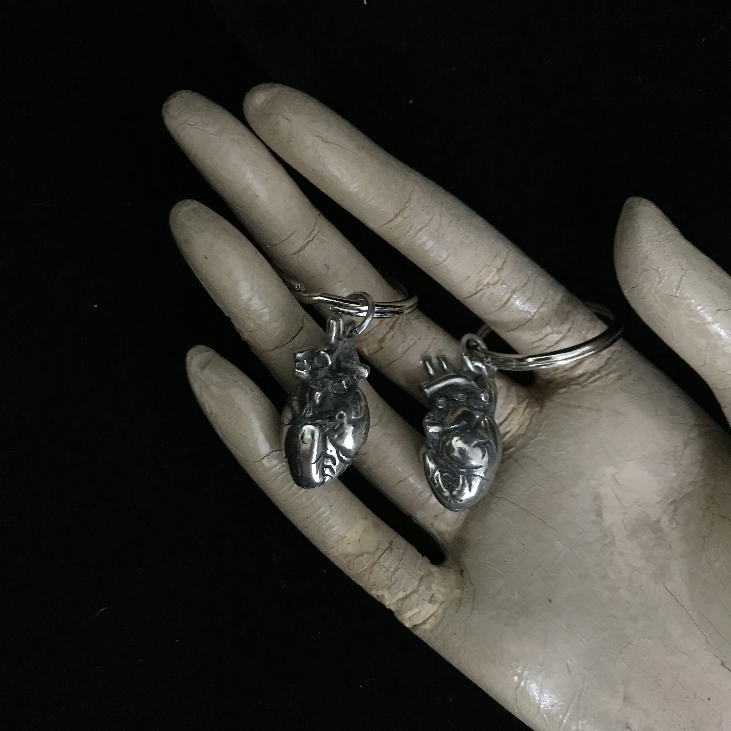 PAIR of Heart Keyrings//anatomical Heart Key Rings//human - Etsy