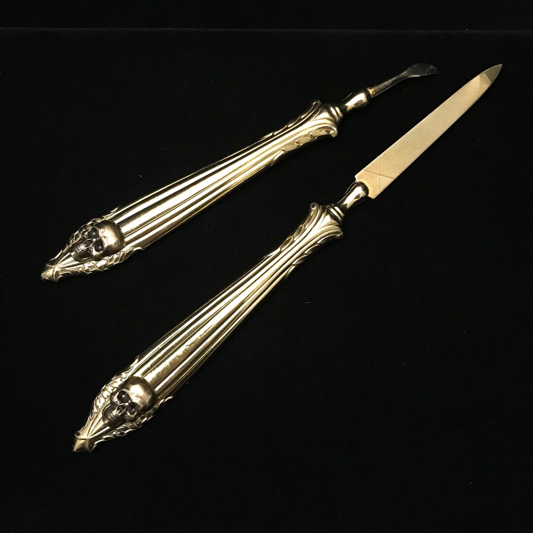 Gold Skull Manicure Set//skull Vanity Set//haunted Mansion Vanity Set ...