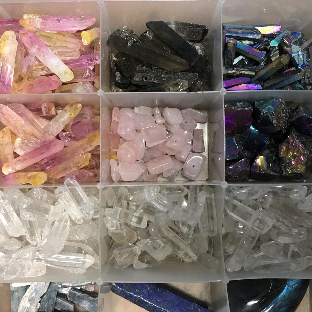 Lot of Small Minerals 3.5 Lbs//crystal Lot for Crafts//rose Quartz,moss ...