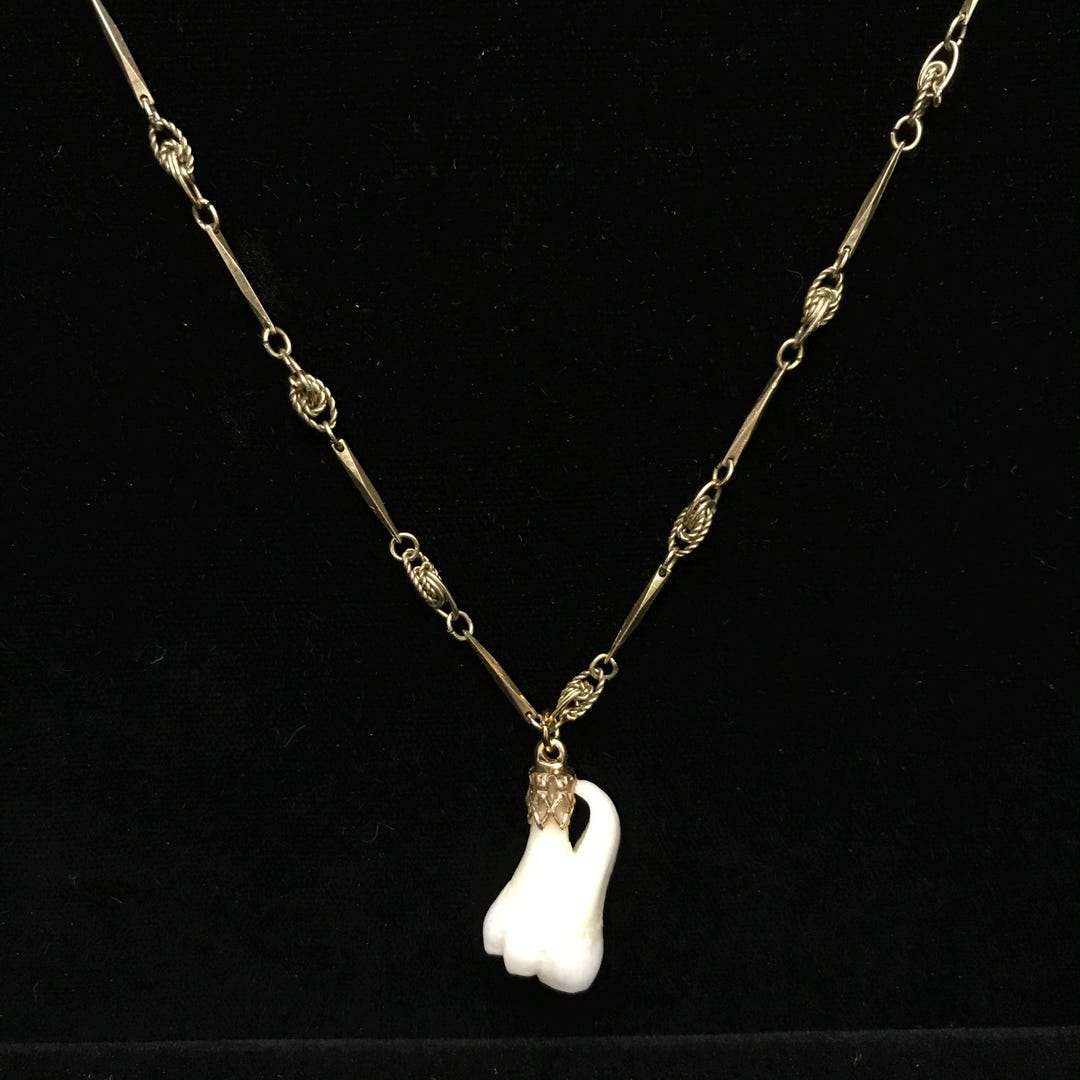 Real Human Tooth Necklace//dainty Vintage Gold Chain Human Molar ...
