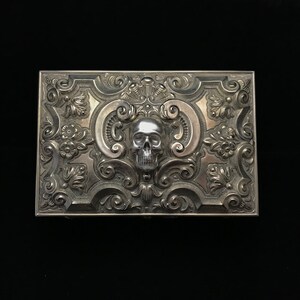 Skull Jewelry Box//skull Trinket Box//antiqued Silver Skull, Victorian ...