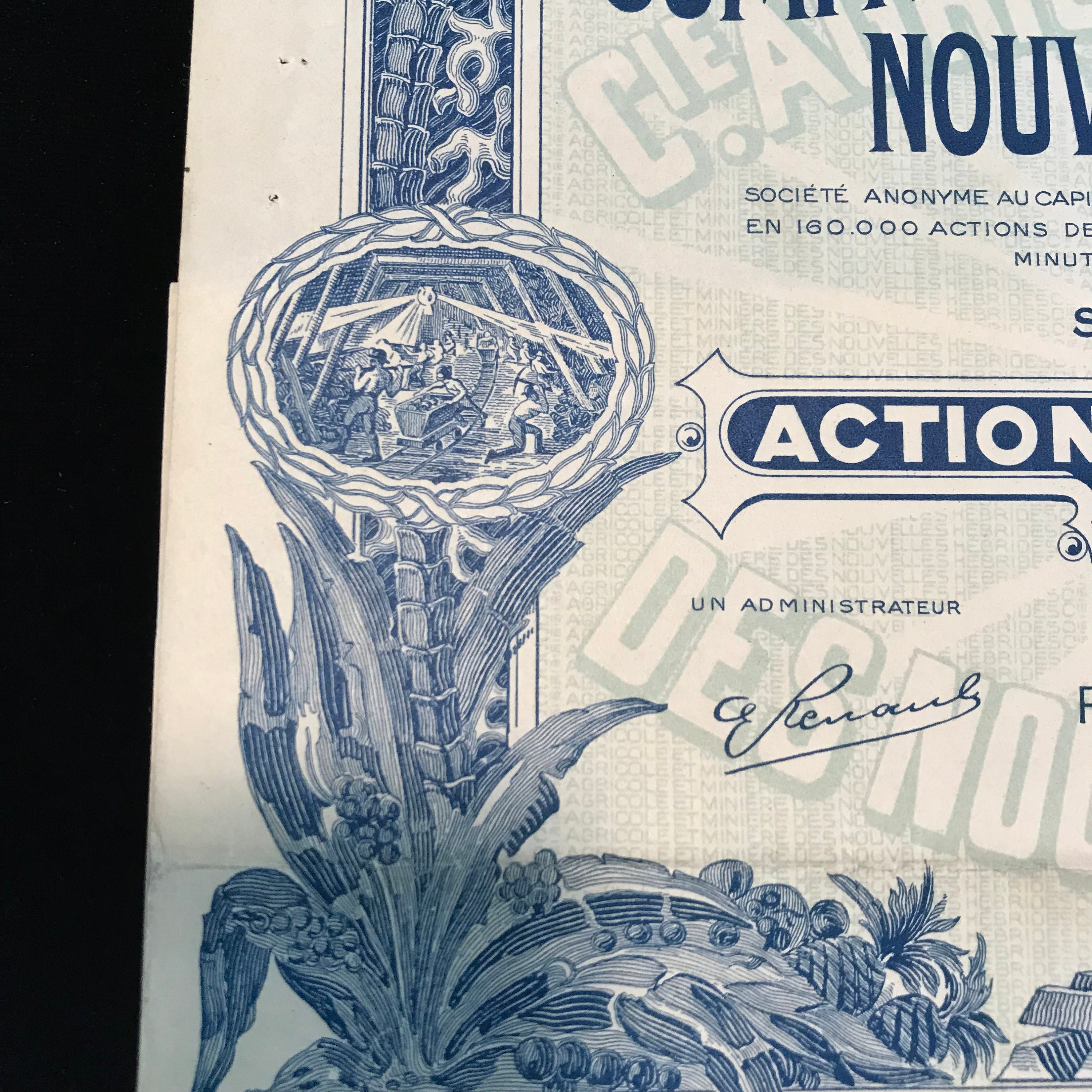 Antique French Mine Deed Lithograph Print, C.1926 (10.5x9) - Etsy