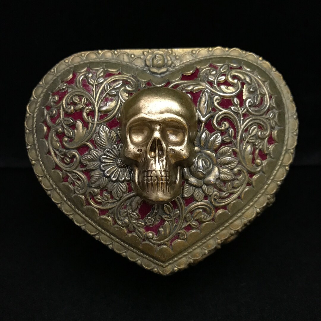 Small Skull Vanity Box//skull Trinket Box//skull Jewelry Box//antiqued ...