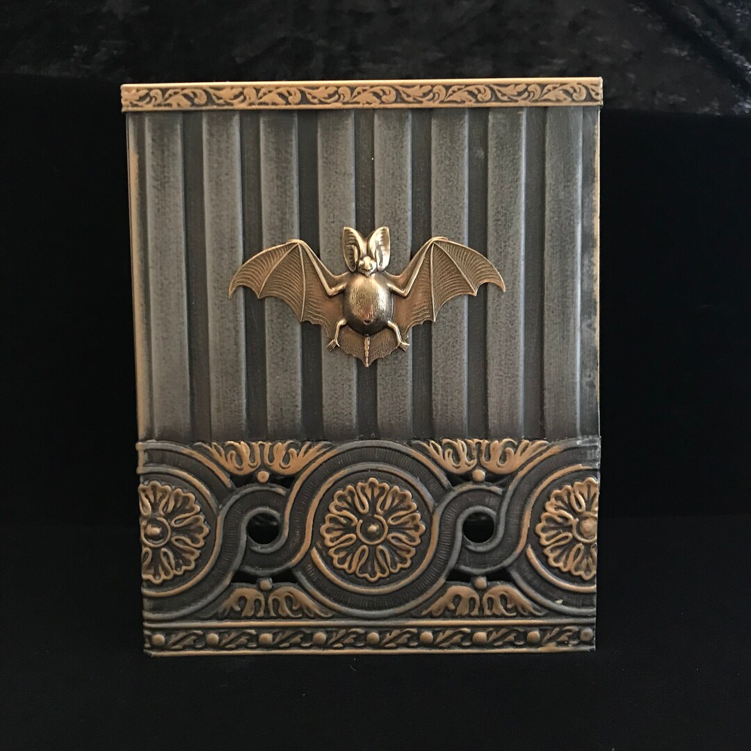 Gold Bat Tissue Box Cover //gothic Tissue Box//man Cave Tissue Box ...