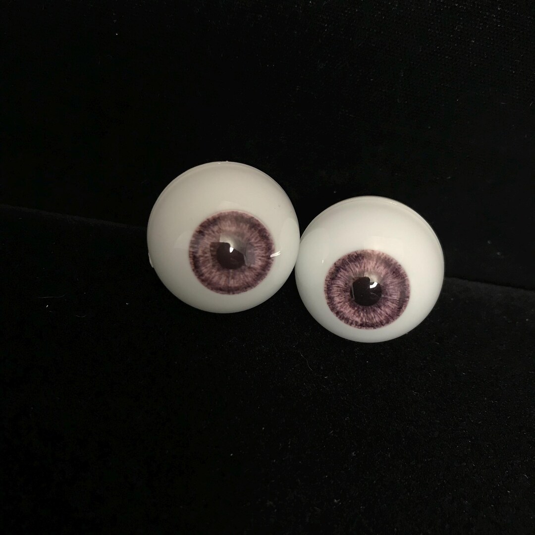 PAIR Full Round VIOLET Acrylic Human Eyes 26mm//purple-brown Iris ...