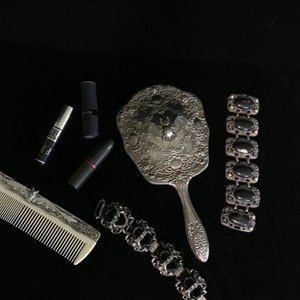 Silver Bat Hand Mirror//antiqued Silver Plated Bat Mirror//gothic ...