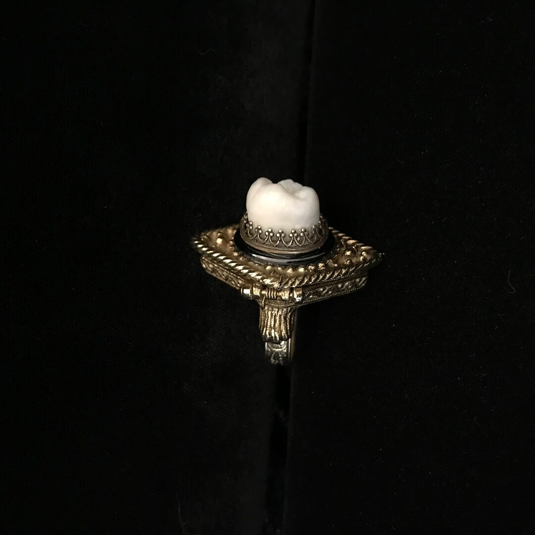 Real Human Tooth Poison Ring Adjustable Size 6-7//vintage Poison Ring ...