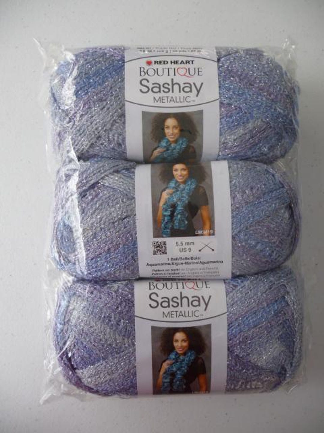 3 Skeins Red Heart Boutique SASHAY Yarn . Icy Peri . FREE SHIPPING ...