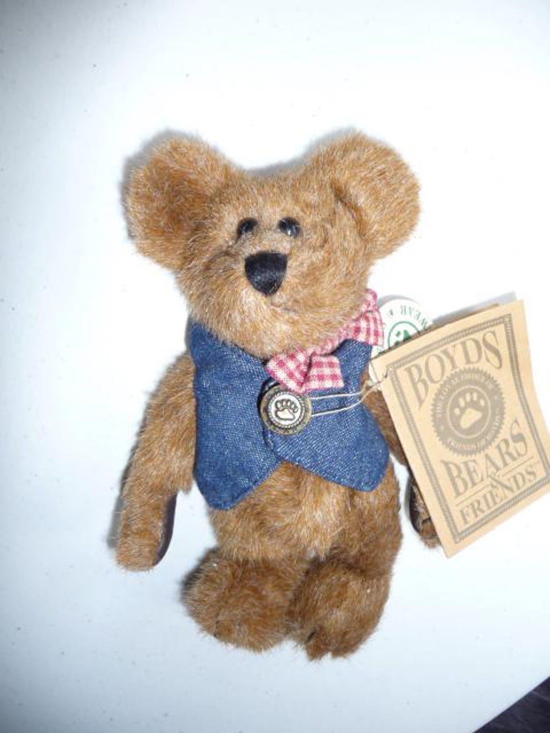Boyds Bears RAEBURN Dressed in Denim and Gingham . 1996 . FREE SHIPPING ...