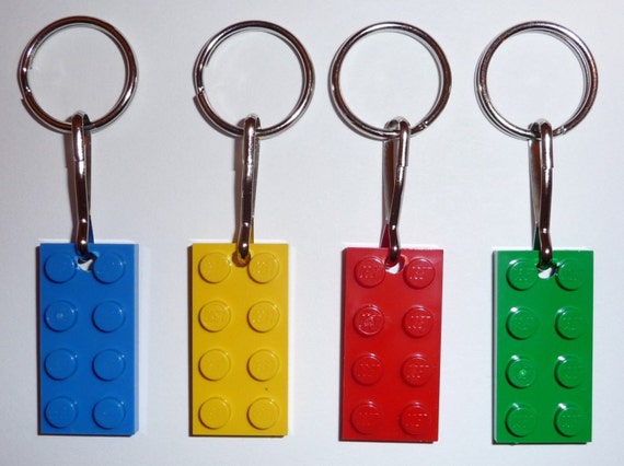 Lot of 4 LEGO Custom KEY CHAINS Blue Red Green Yellow Great | Etsy