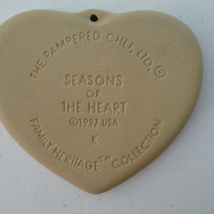 NEW Pampered Chef 'seasons of the Heart' Heart Stoneware Cookie Mold ...