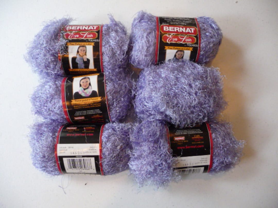 6 Skeins Bernat Eye Lash Nouveau Yarn . Hip (#35142) . Free Shipping ...