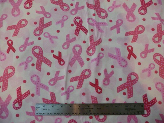 Tossed Pink Awareness Ribbons Fabric 1 Yard 43 Wide - Etsy