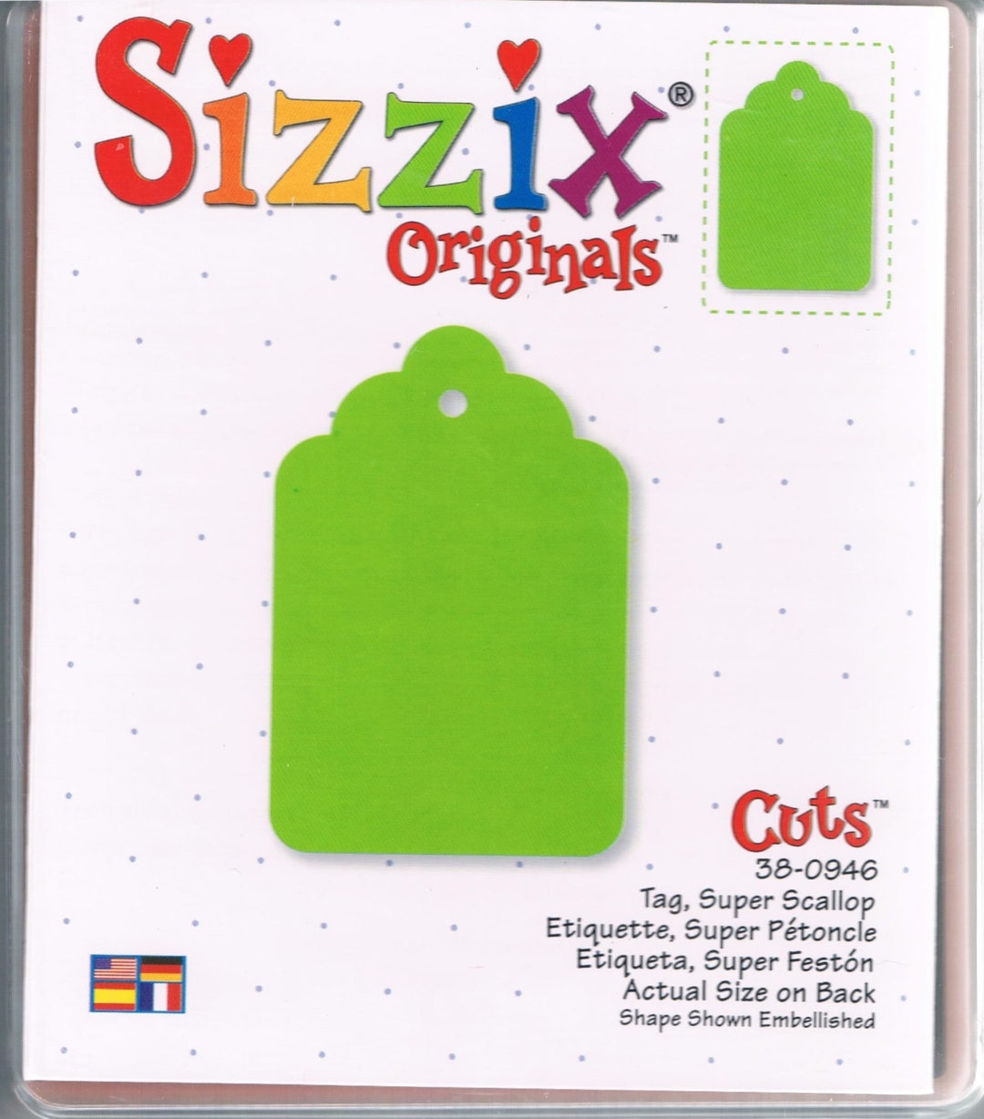 New Sizzix SUPER SCALLOP TAG Large Red Die Tag Measures - Etsy