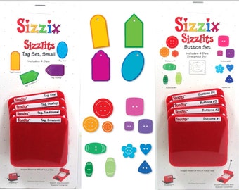 NEW Sizzix Sizzlits TAG & BUTTONS Sets Lot of 8 Dies 20 - Etsy