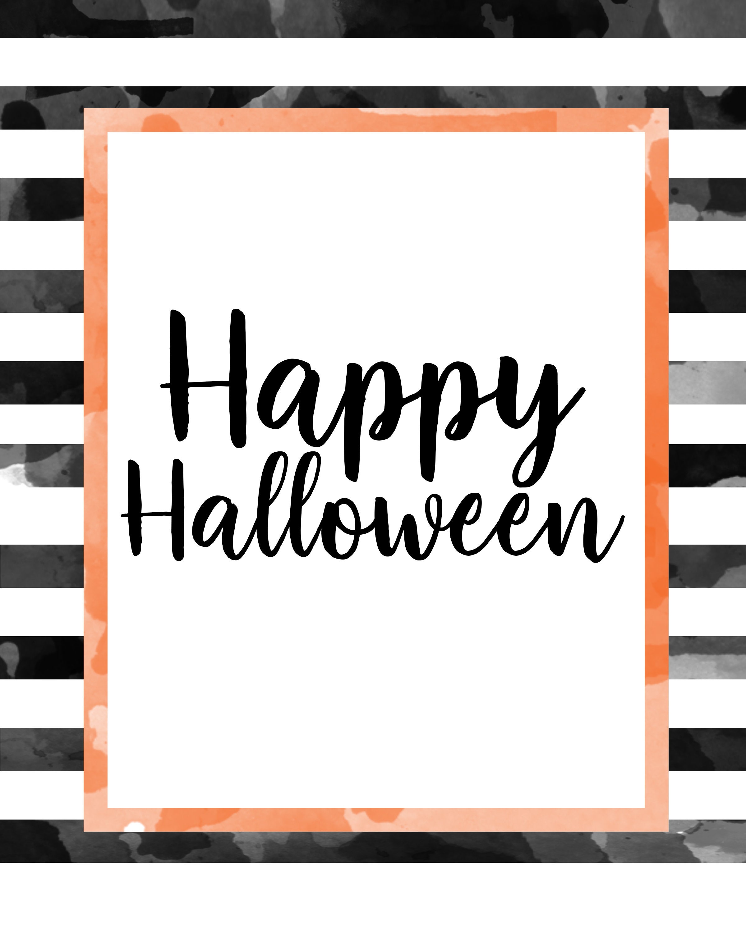 Happy Halloween Printable Sign, Watercolor Halloween Print, Fall ...