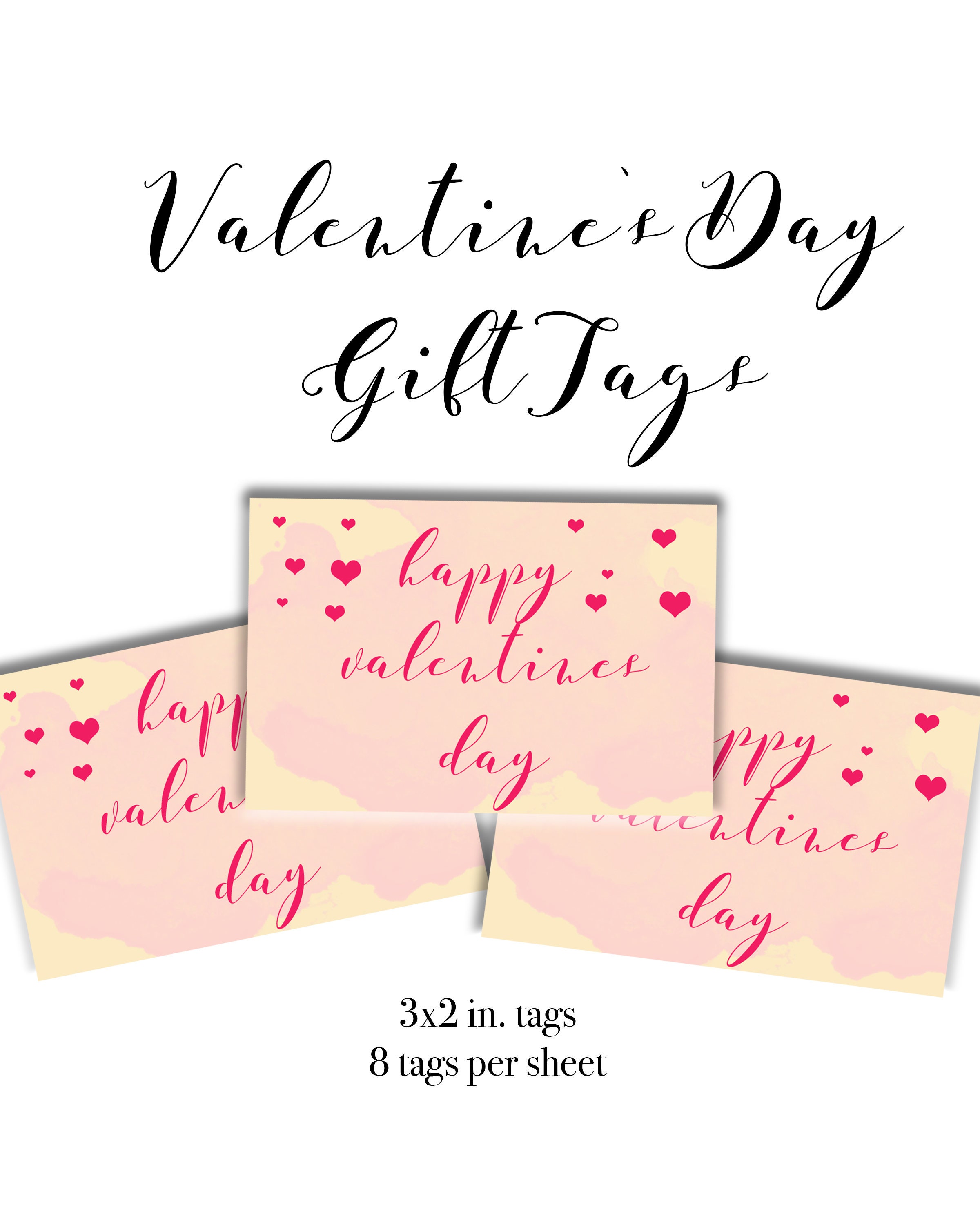 Valentines Day Printable Set Valentines Day Gift Tags - Etsy