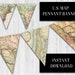US Map Pennant Banner, Vintage US Map Banner, History Classroom ...
