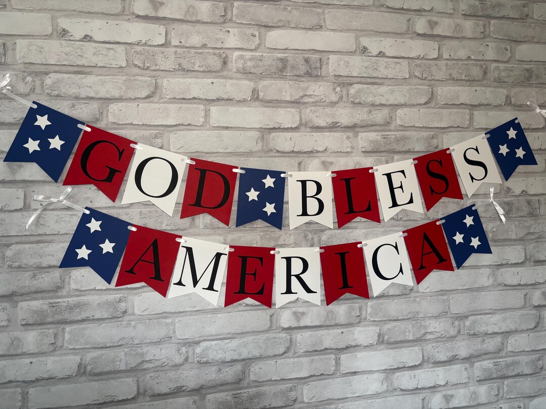 God Bless America Banner – Stars and Stripes Patriotic Decor - Etsy