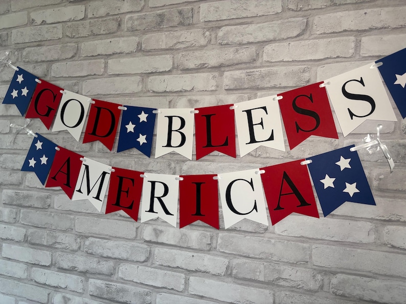 God Bless America Banner – Stars and Stripes Patriotic Decor - Etsy