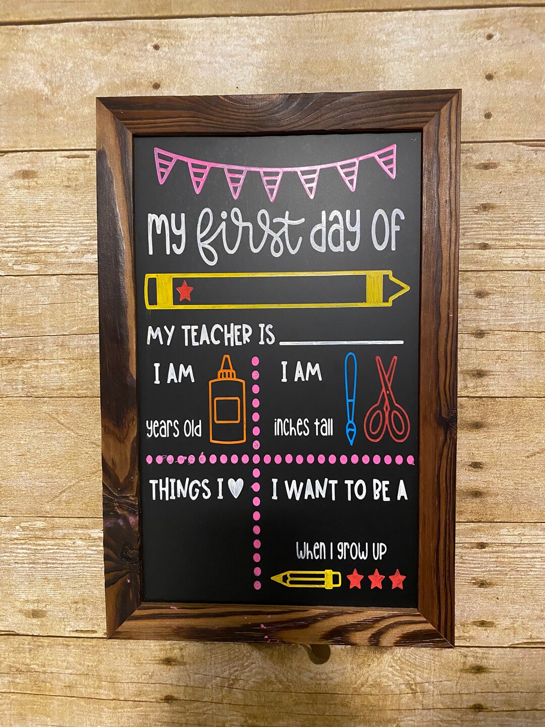First Day of School Chalkboard – Back to School Photo Prop - Etsy