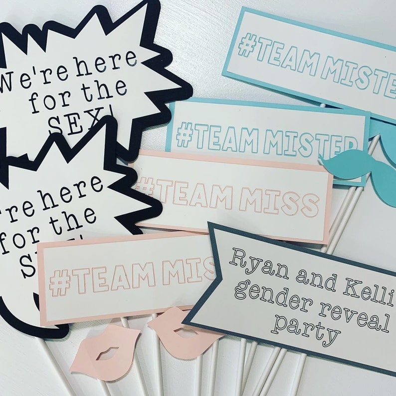 Were Here For The Sex Photo Booth Props Gender Reveal Etsy