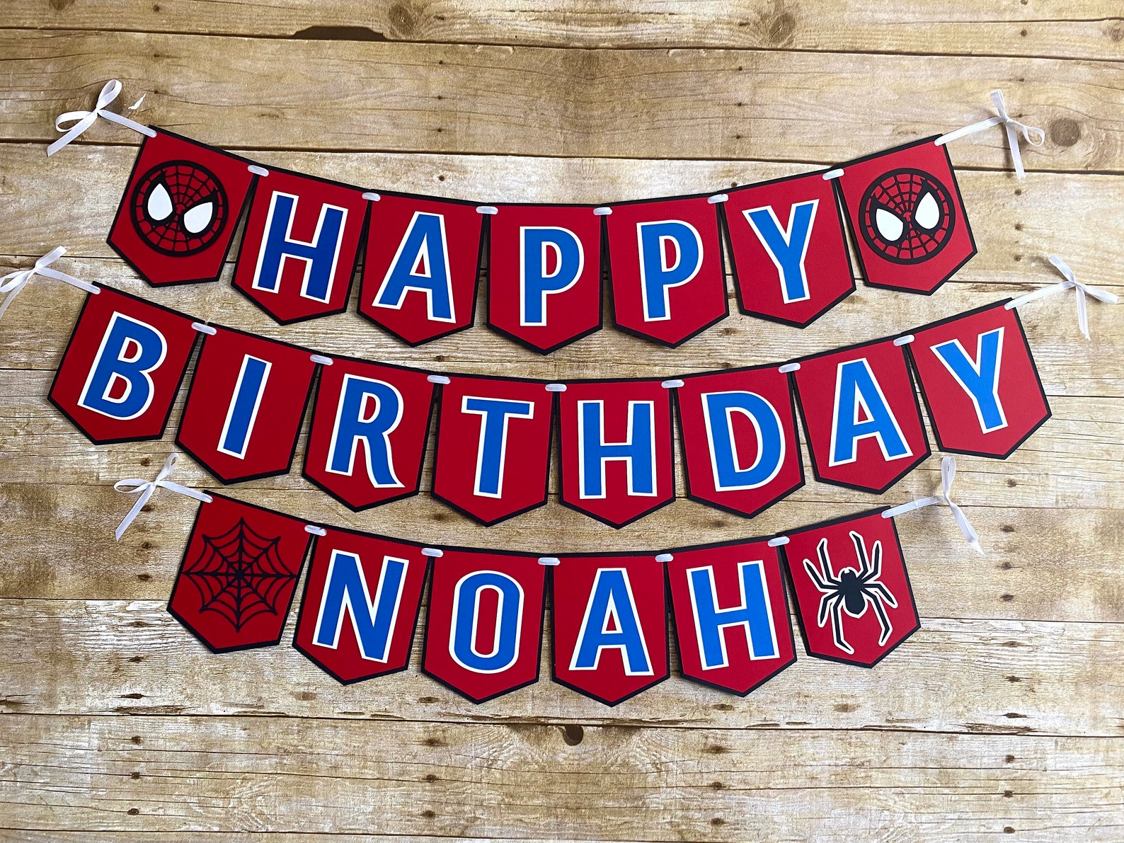 Banner Spider Theme Red / Blue / Black - Etsy