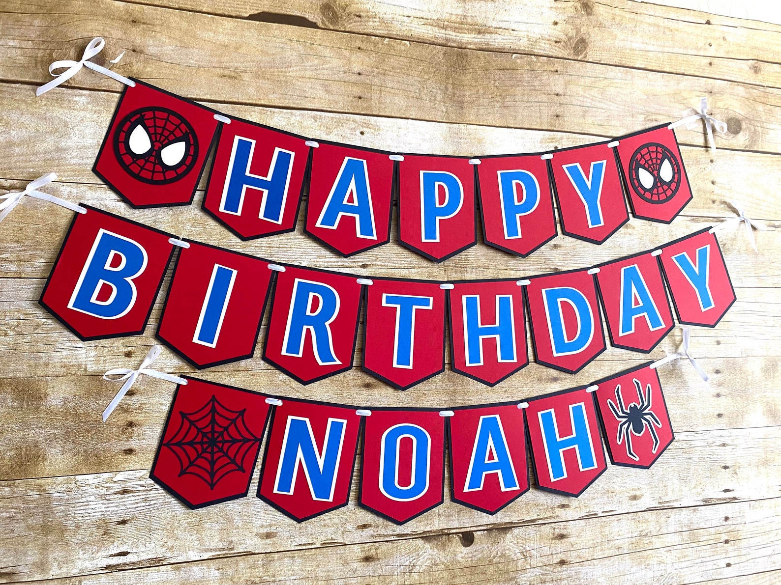 Banner Spider Theme Red / Blue / Black | Etsy