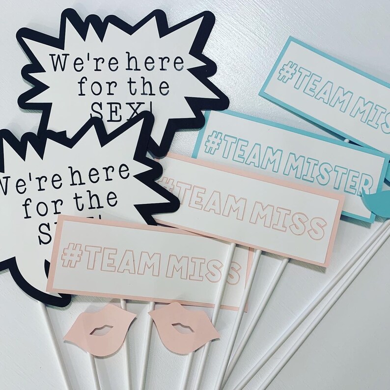 Were Here For The Sex Photo Booth Props Gender Reveal Etsy