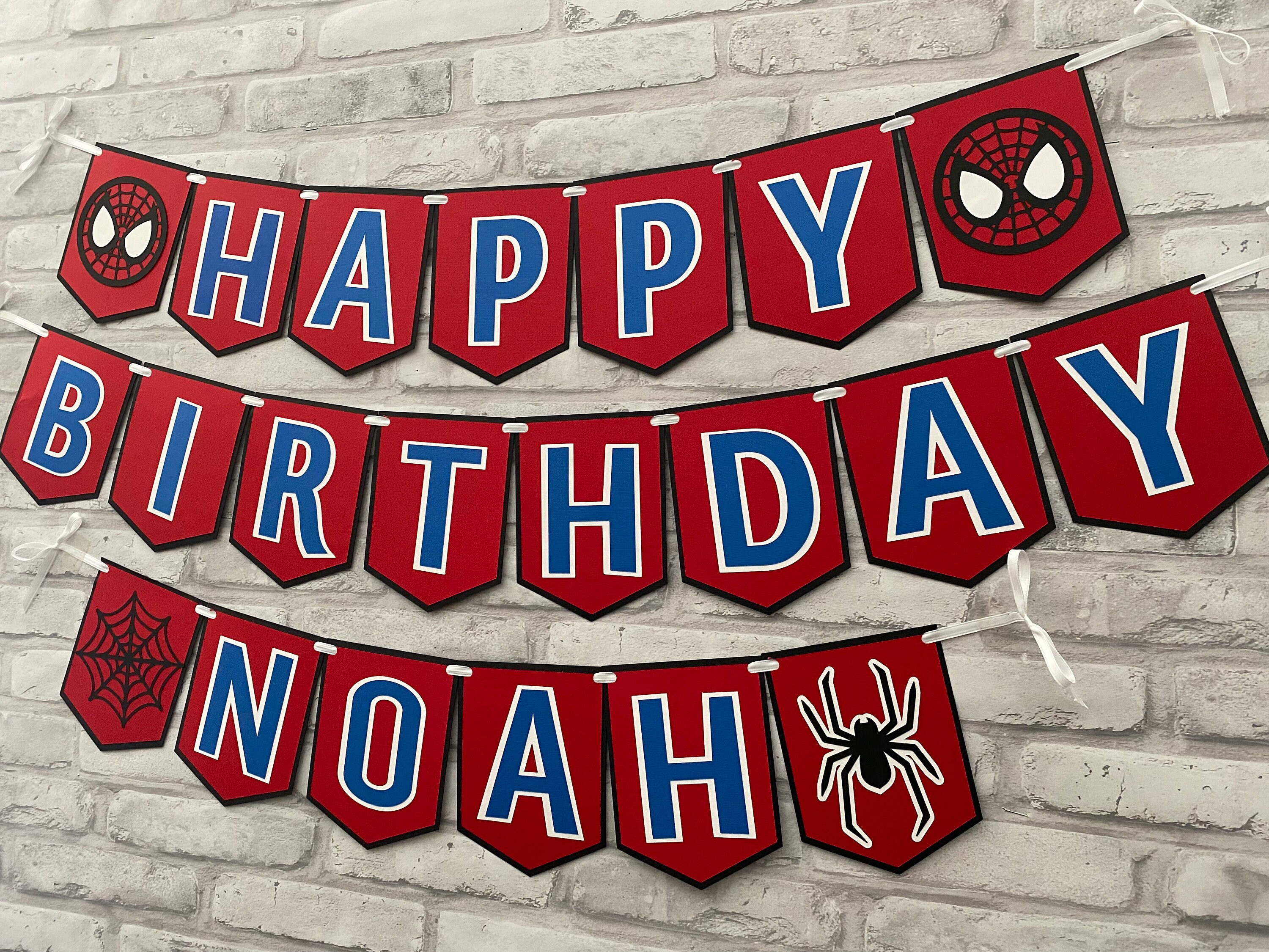 Banner Spider Theme Red / Blue / Black | Etsy