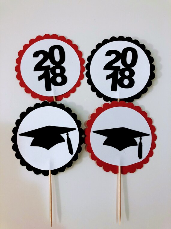 Graduation Cupcake Toppers Graduation Cap Cupcake Toppers - Etsy